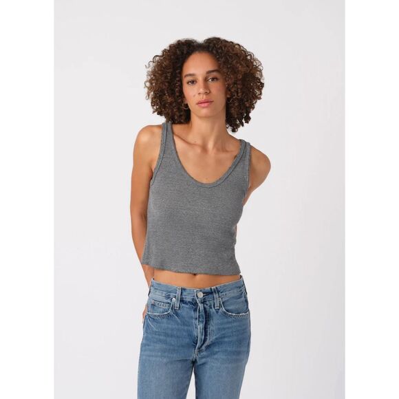 AMO | Tops | Amo Heather Grey Crop Rib Tank Size Small | Poshmark
